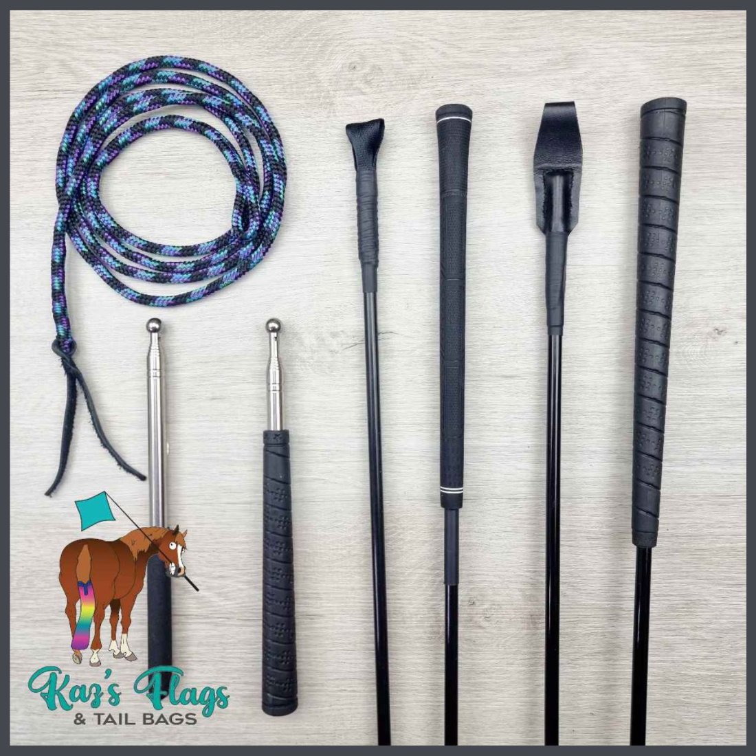 6-foot Horsemanship String & Pole Combo Range – Kaz's Flags and Tail Bags
