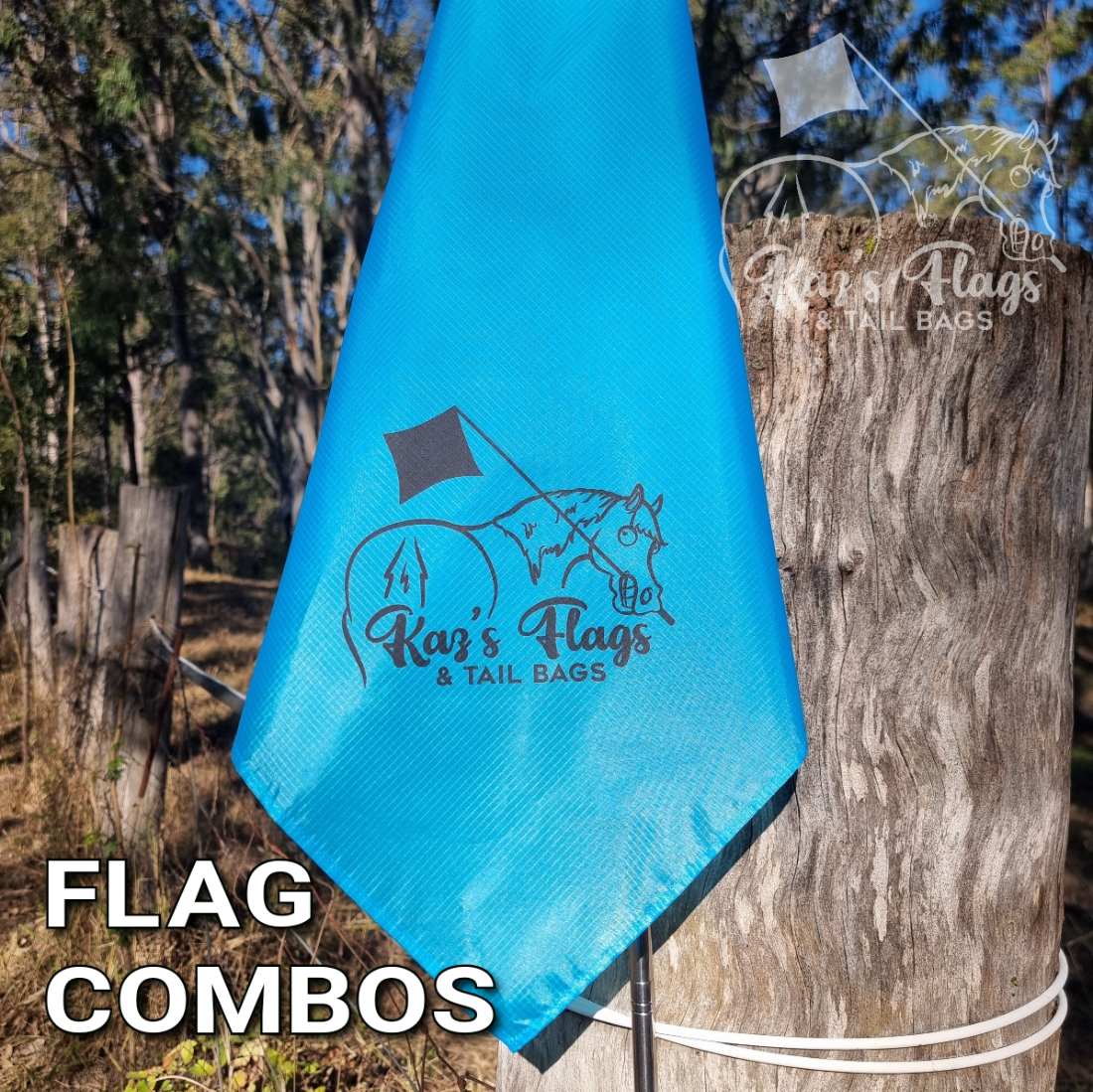 Horsemanship Kaz LINE LOGO 18-inch Flag & Combo Range – Kaz's Flags and ...