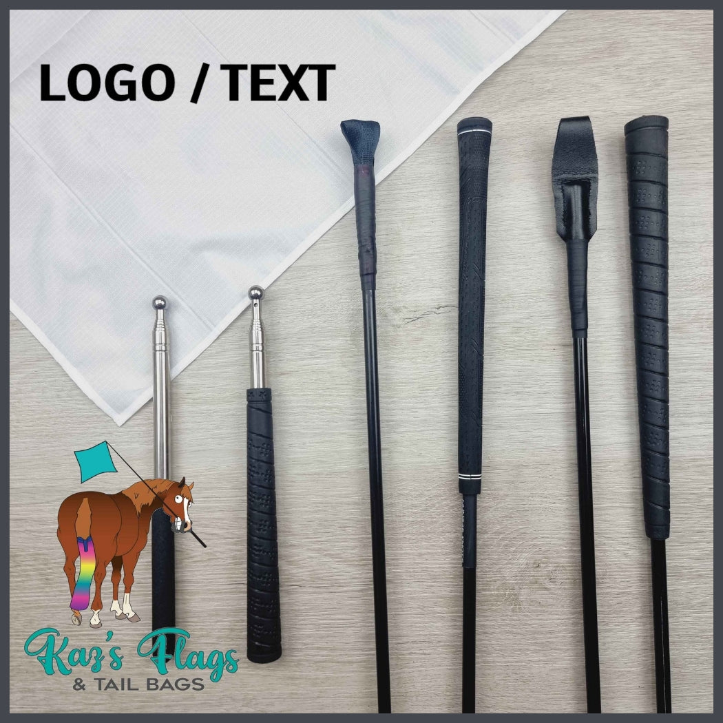 Custom Logo Horsemanship 18-inch Flag & Pole Combo Range – Kaz's Flags ...