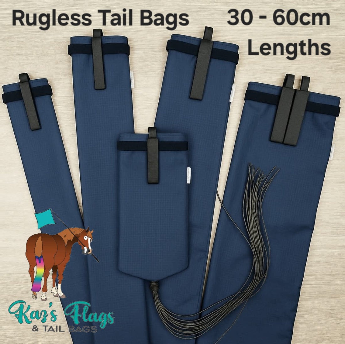 Navy Horse Tail Bag Equine Rugless Tail Bag – Kaz's Flags and Tail Bags