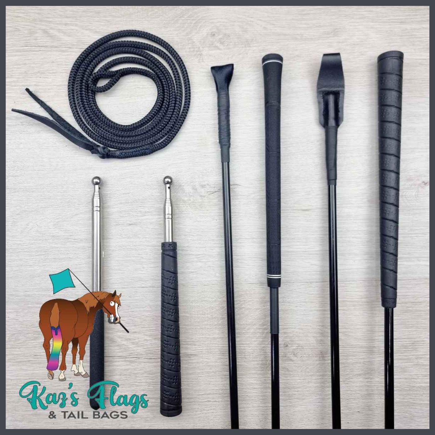 5-foot Horsemanship String & Pole Combo Range – Kaz's Flags and Tail Bags