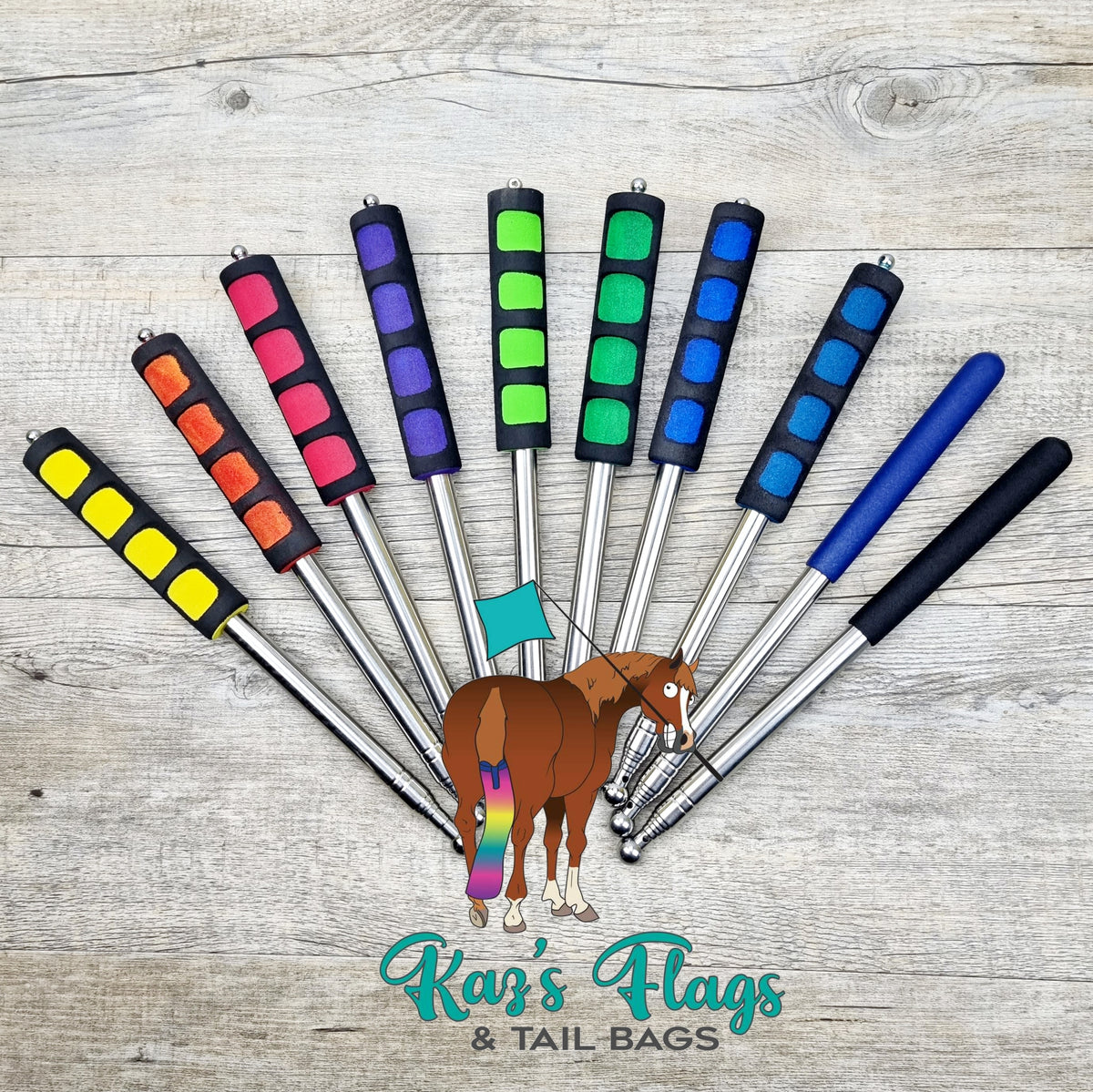 Horse Training Flag Lightweight Style Combo Range – Kaz's Flags and ...